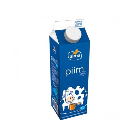 ALMA Milk 1l tetrapack 2,5%, Estonia, Chilled